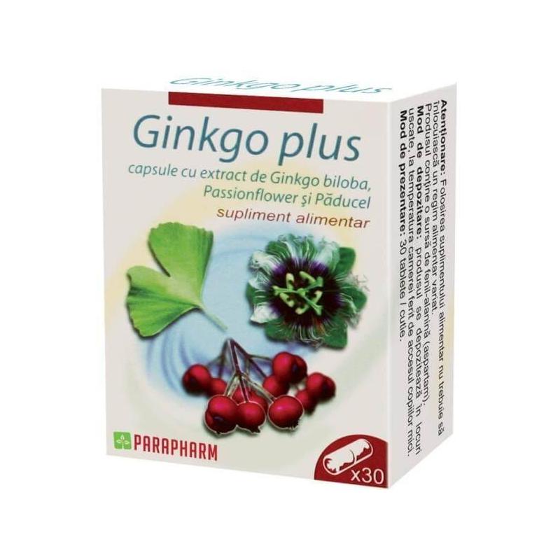 Ginkgo plus, 30 capsule, Parapharm - SamDistribution.ro